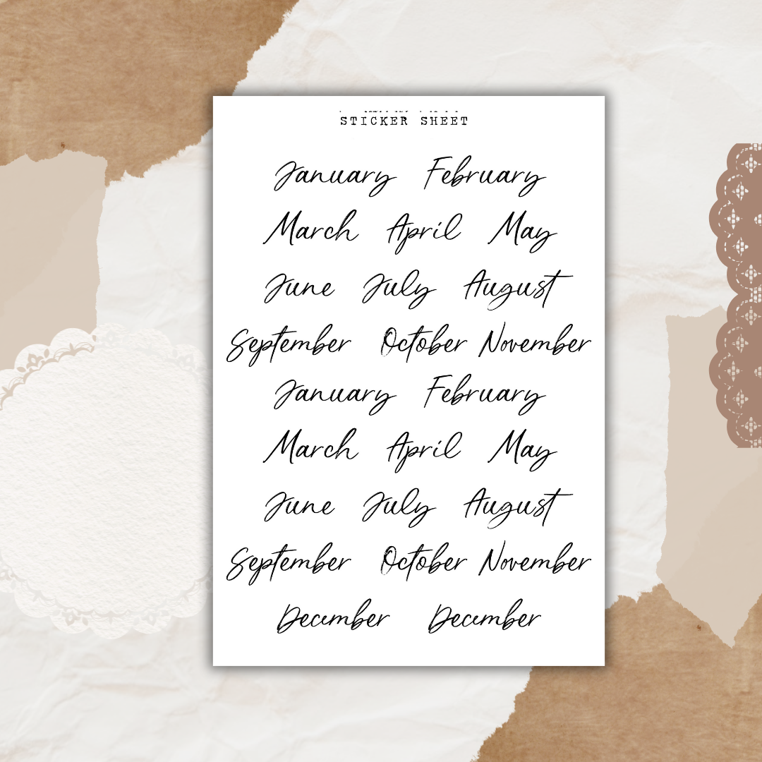 lettered months sticker sheet bundle – ArtStudioLea