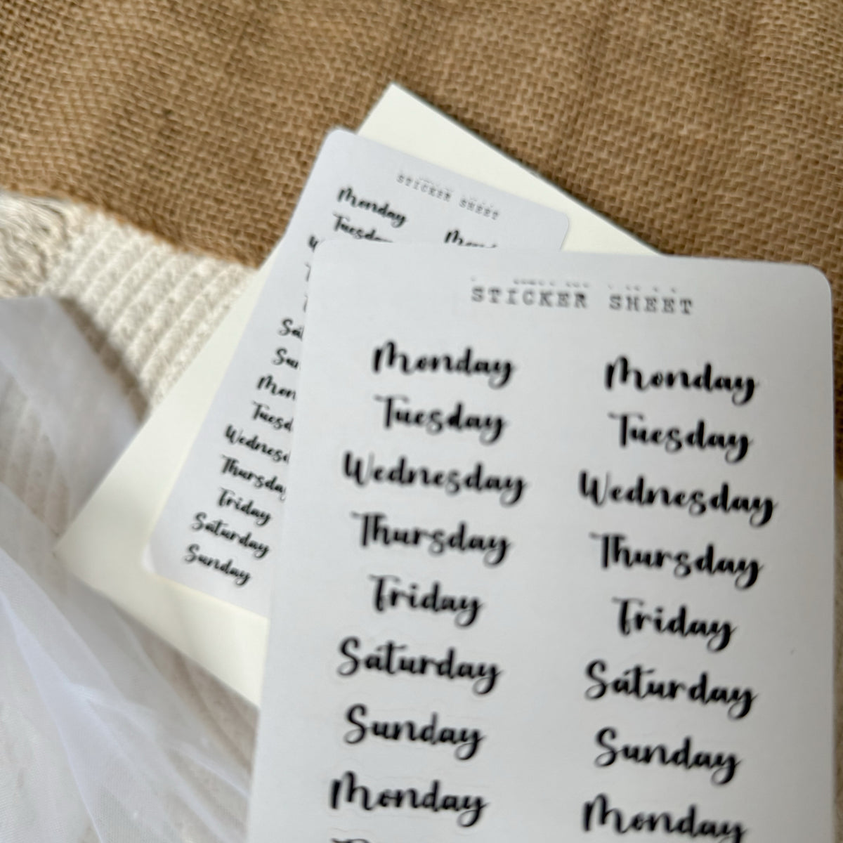 lettered days of the week sticker sheet – ArtStudioLea