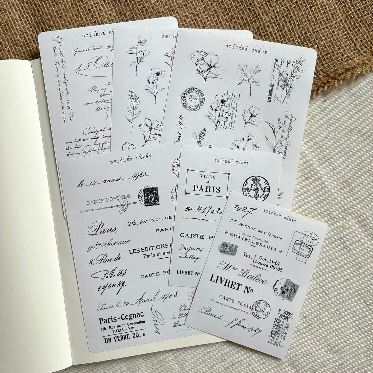 Vintage ephemera sticker sheet bundle – ArtStudioLea