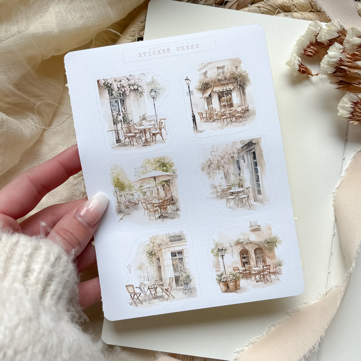 spring cafe sticker sheet, spring coffee shop – ArtStudioLea